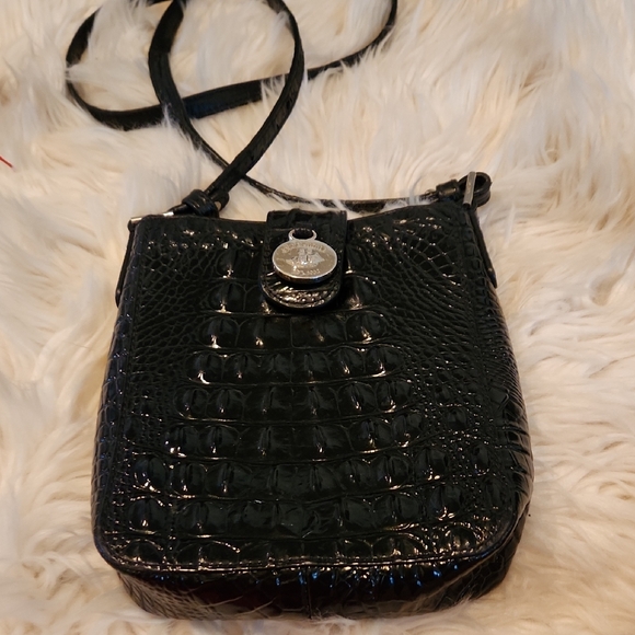 Brahmin | Bags | Brahmin Black Crocodileembossed Mini Bag | Poshmark